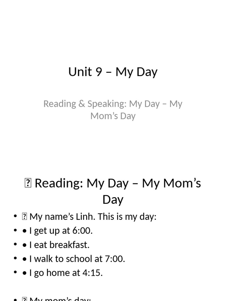 Unit9 My Day | PDF