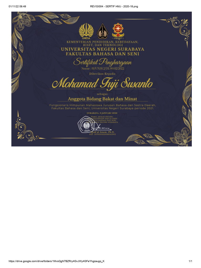 Revisi004 - Sertif HMJ - 2020-18.Png | PDF