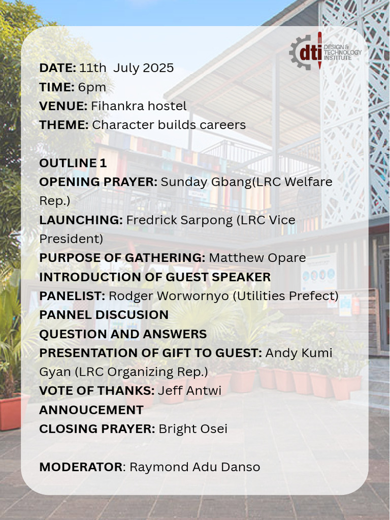 1st Program Outline | PDF