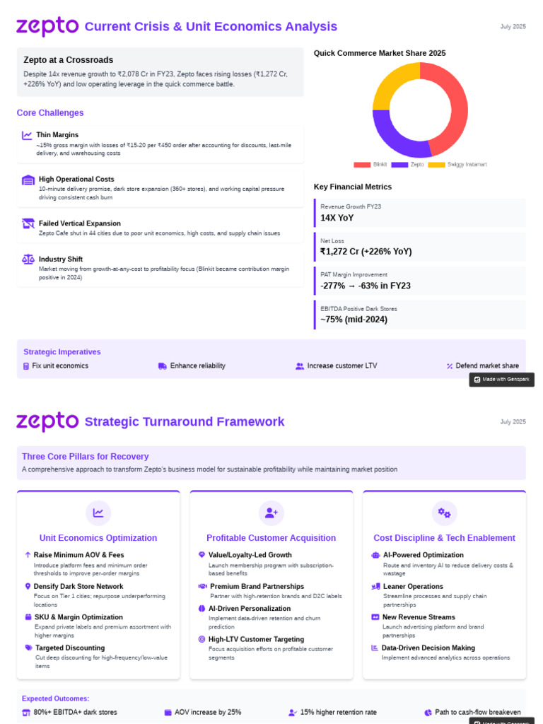 Zepto Turnaround Strategy 2025 20250725051635 | PDF | Target ...