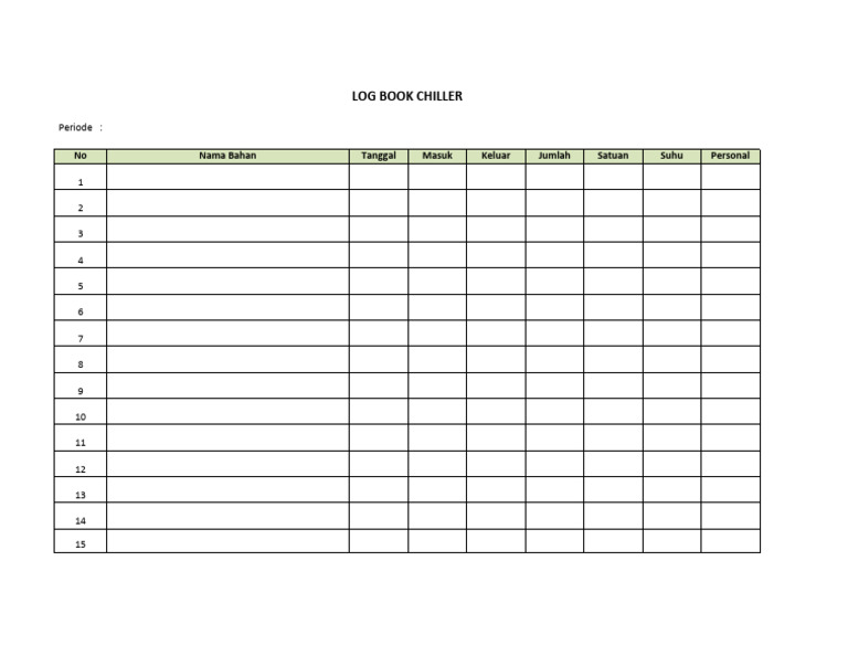 Form Log Book Chiller | PDF
