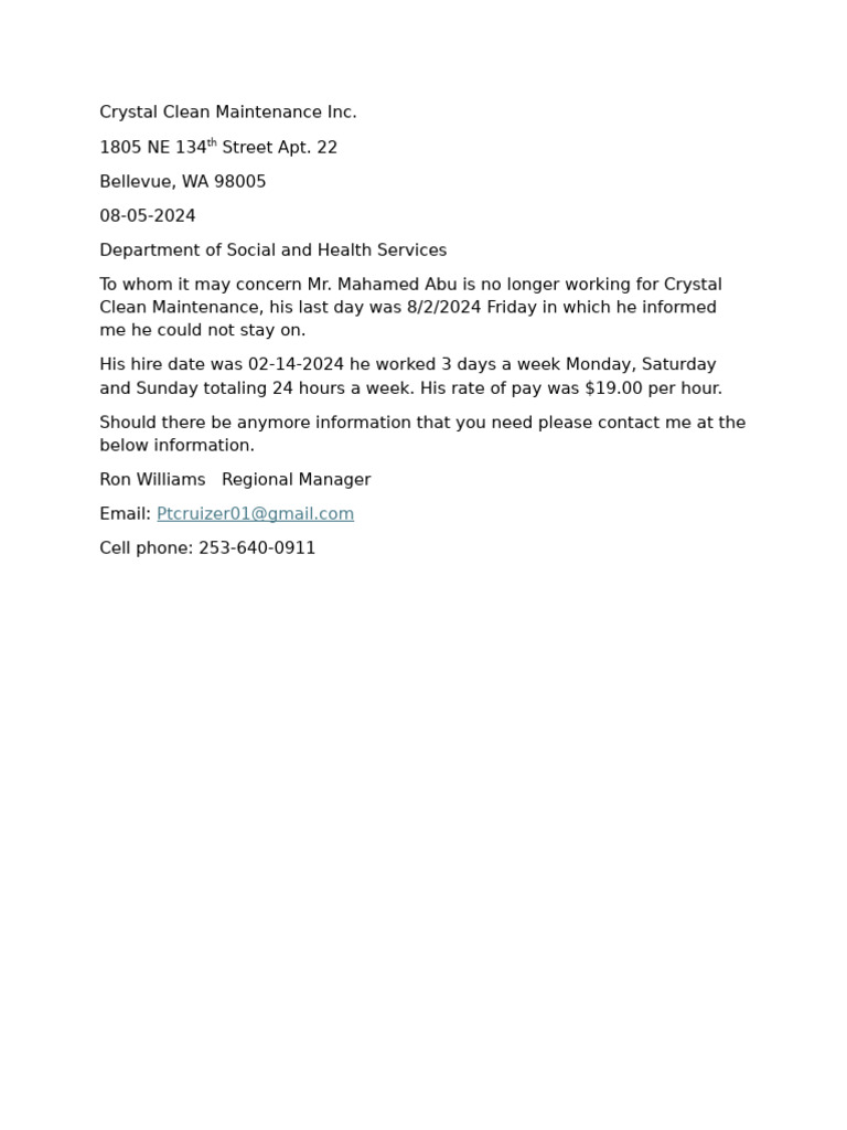 Mahamed Abu Letter Dshs | PDF