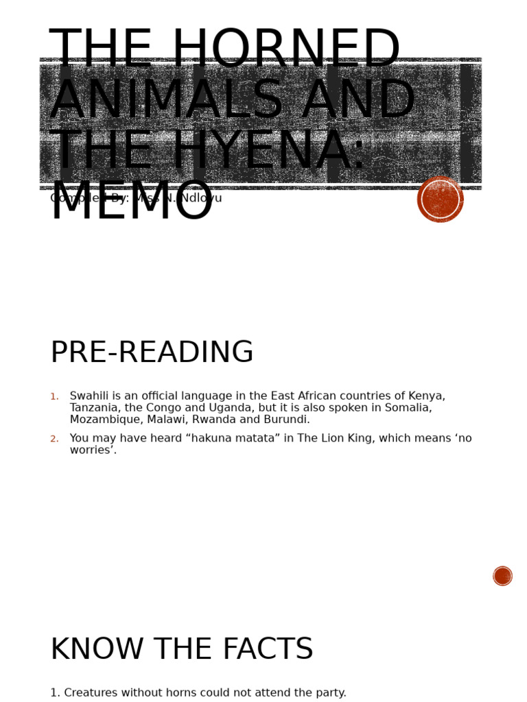 The Horned Animals & The Hyena | PDF