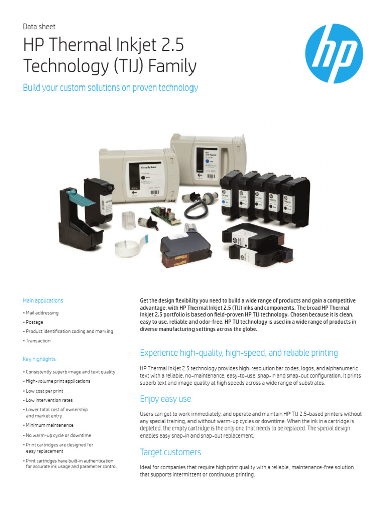 HP 2.5 Ink Chart With Details | PDF | Printer (Computing) | Ink