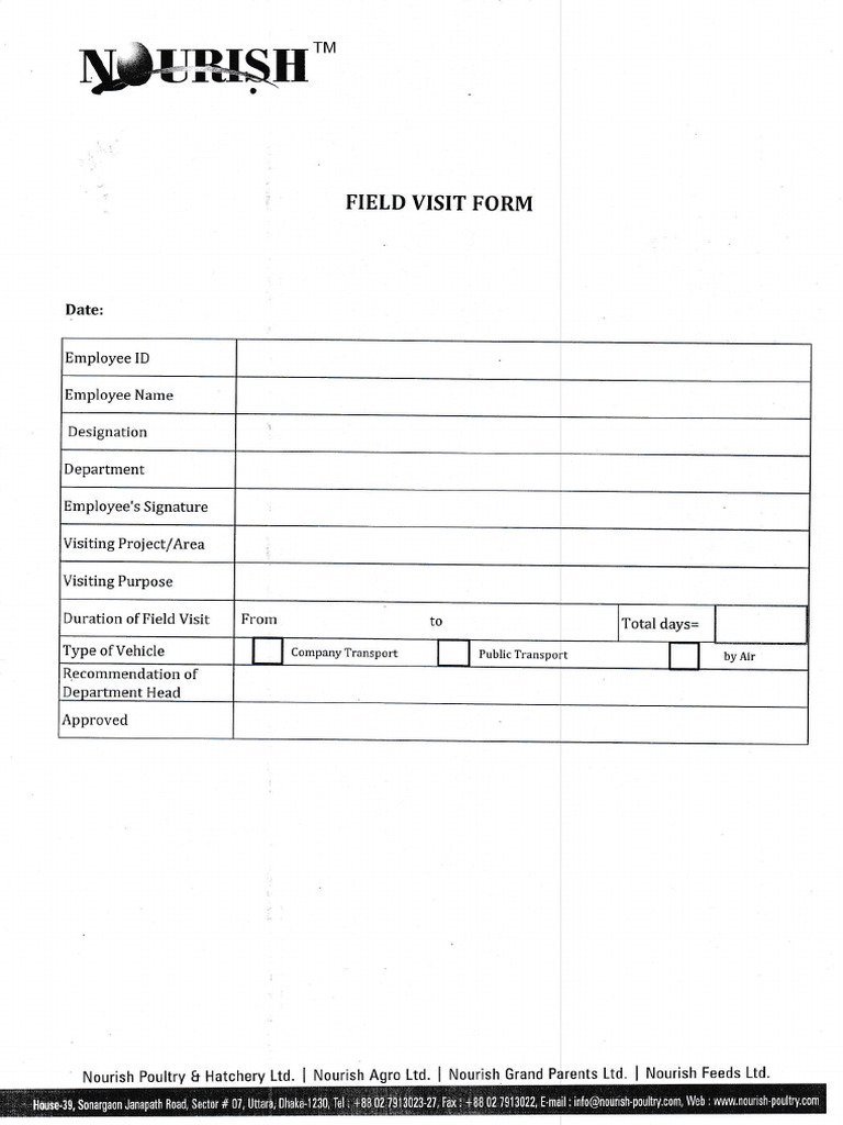 New Field Visit Form | PDF