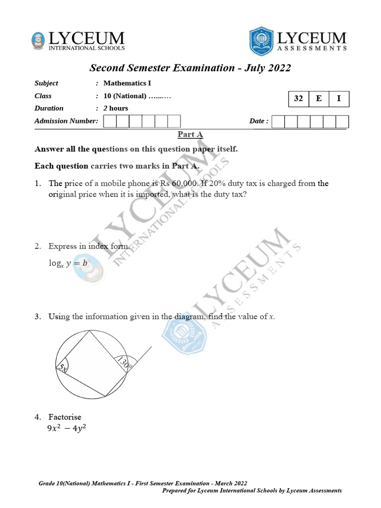 Grade 10 National Mathematics I | PDF | Interest | Circle