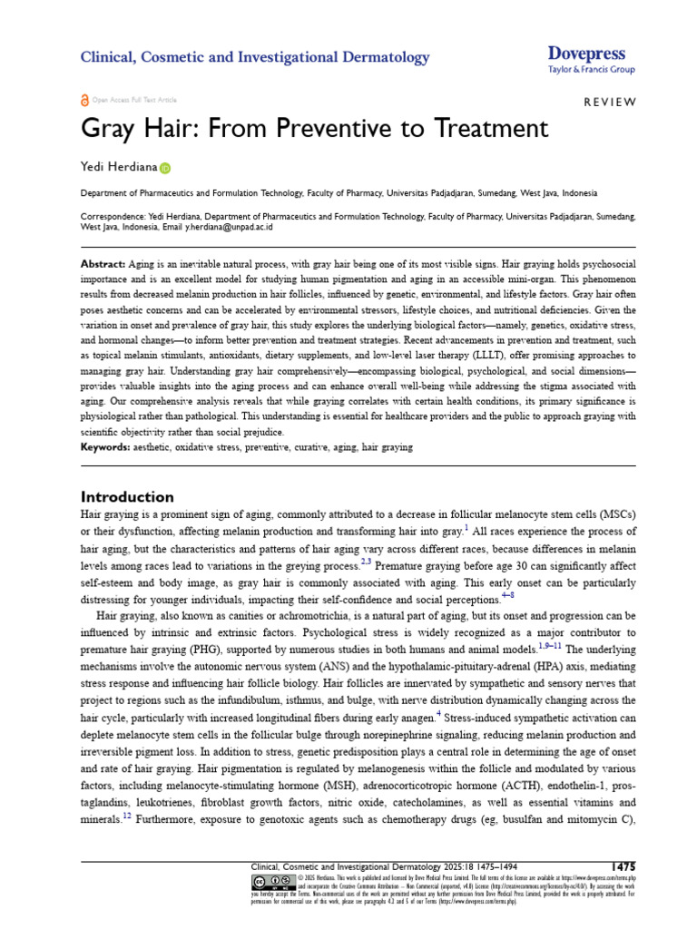 Gray Hair: Causes and Treatment Insights | PDF | Human Skin Color ...