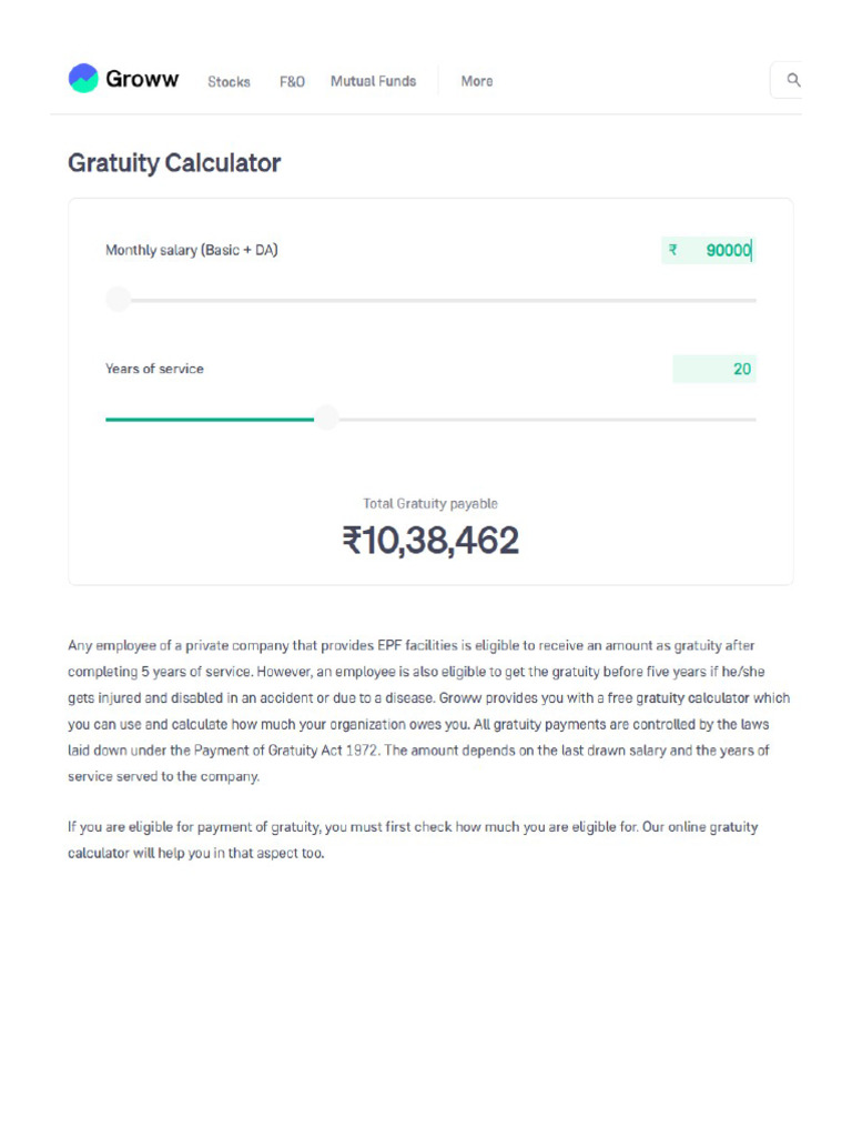 Gratuity Calculator 6 | PDF