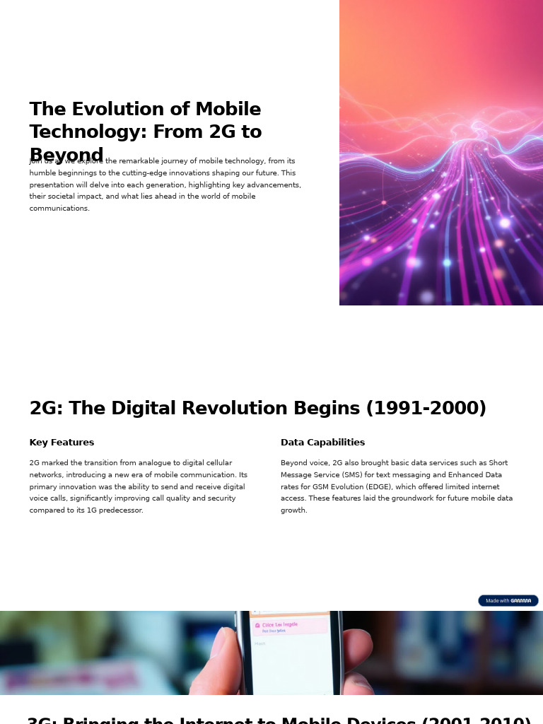 Mobile Technology Evolution: 2G to 5G | PDF | 3 G | Mobile Phones