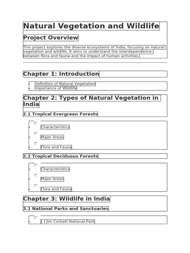 Natural Vegetation and Wildlife | PDF