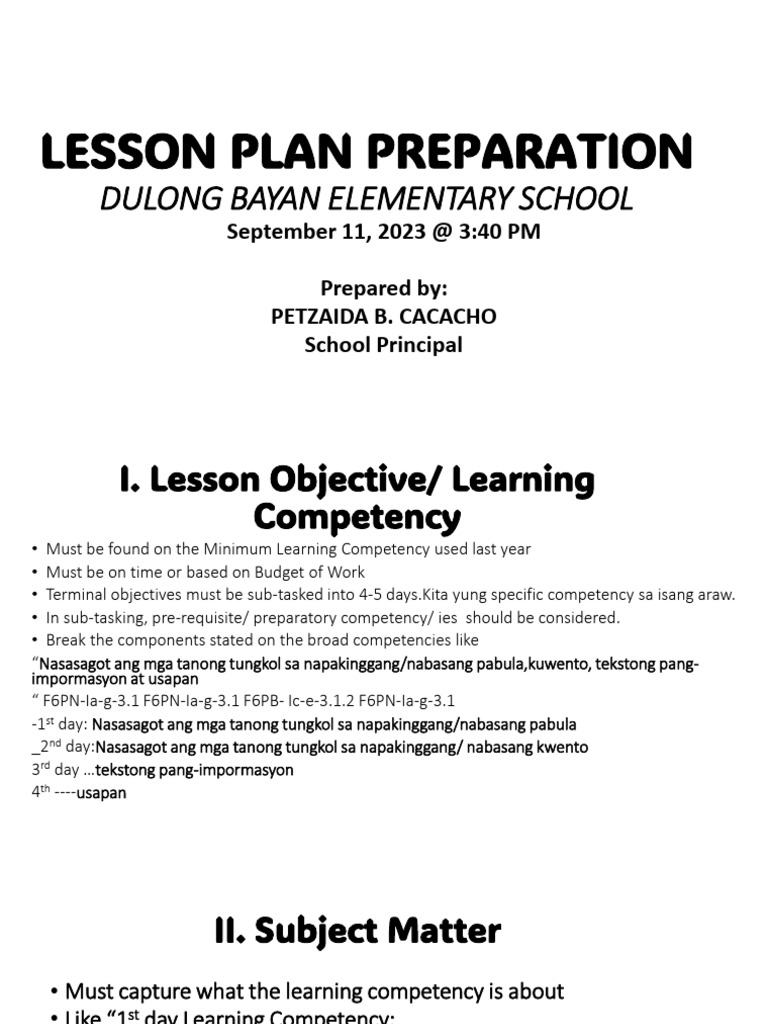 Lesson Plan Preparation | PDF | Learning | Human Communication