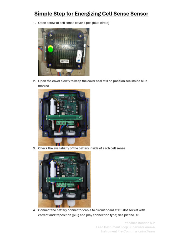Step To Power Up Cell Sense Sensor | PDF