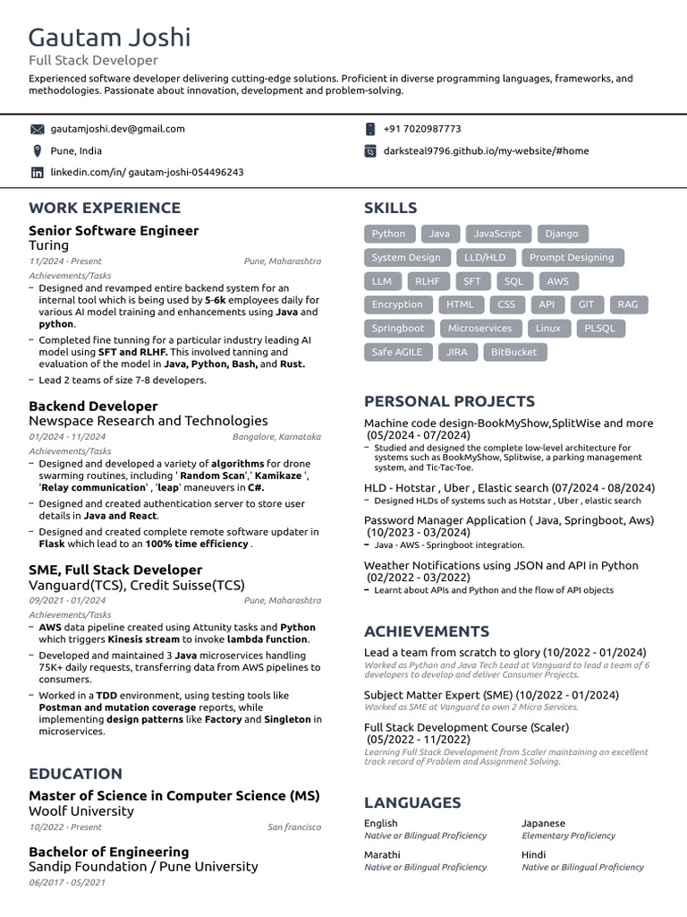 Resume Guatam Joshi Feb2025 | PDF | Amazon Web Services | Java ...
