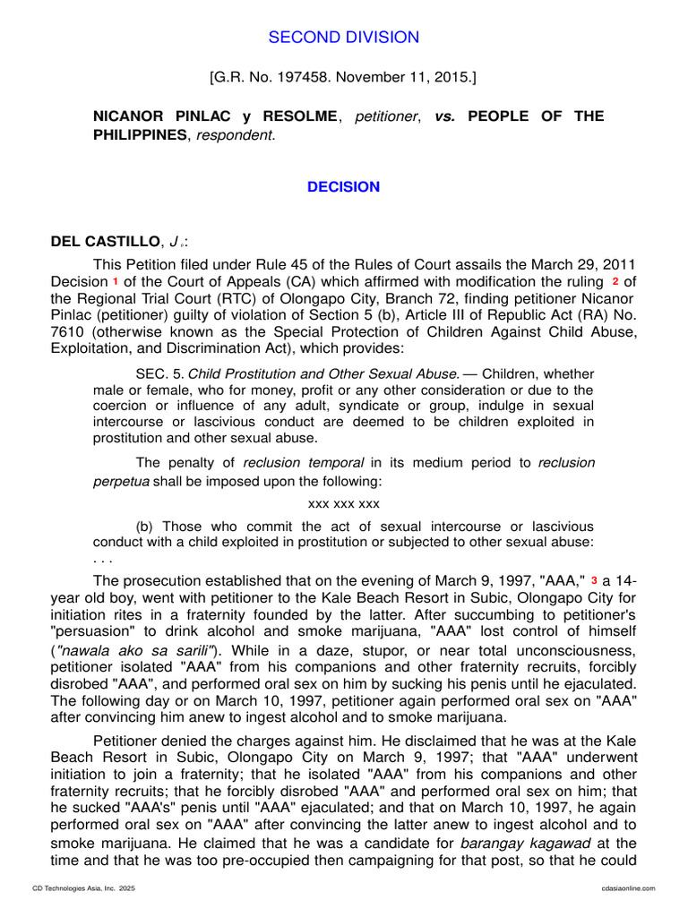 Pinlac y Resolme v. People | PDF | Fine (Penalty) | Prostitution
