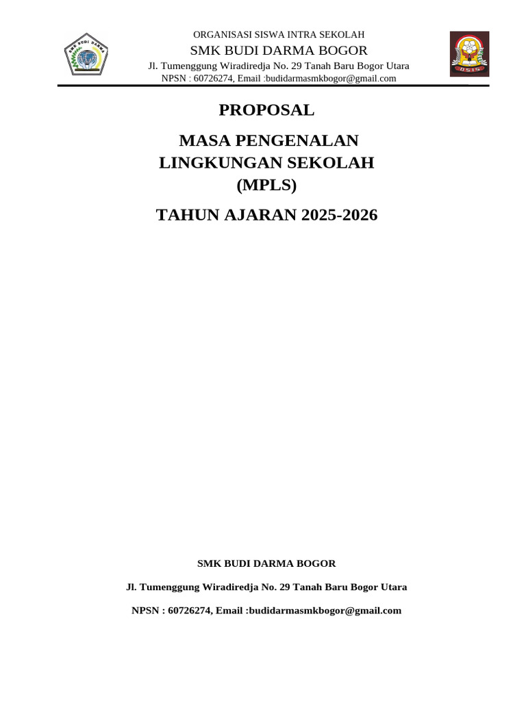 Proposal Mpls Budi Darma Tp. 2025-2026 | PDF