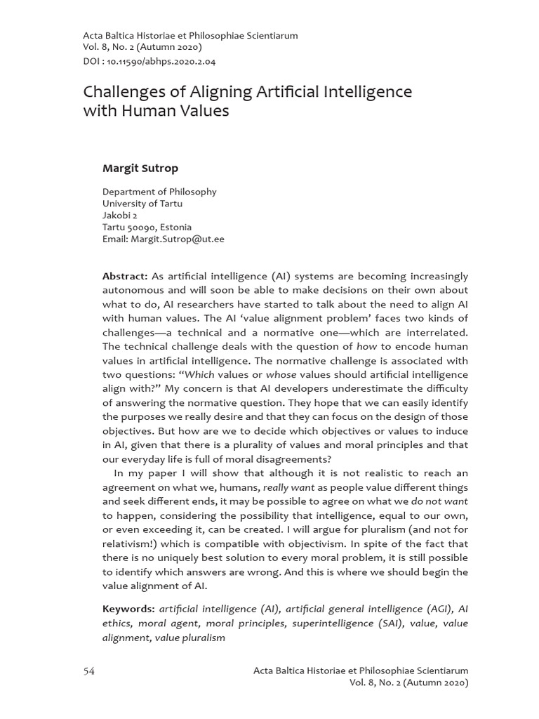 Challenges of Aligning Artificial Intell | PDF | Artificial Intelligence | Intelligence (AI ...