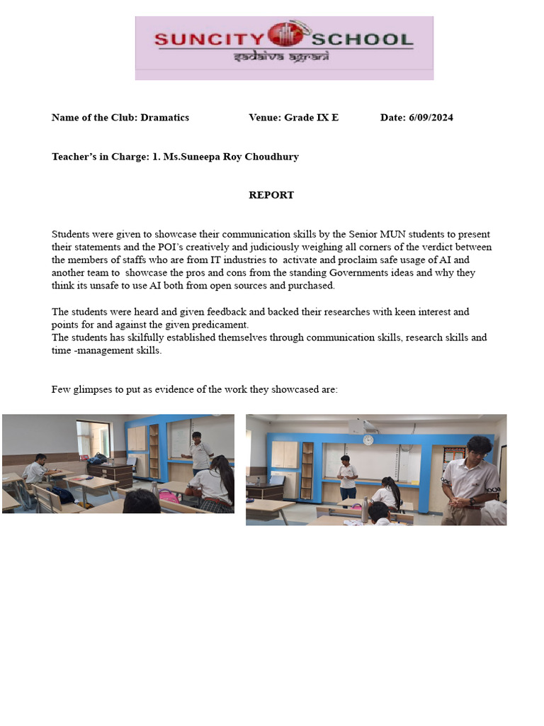 Club Mun Report 6-9-24 | PDF