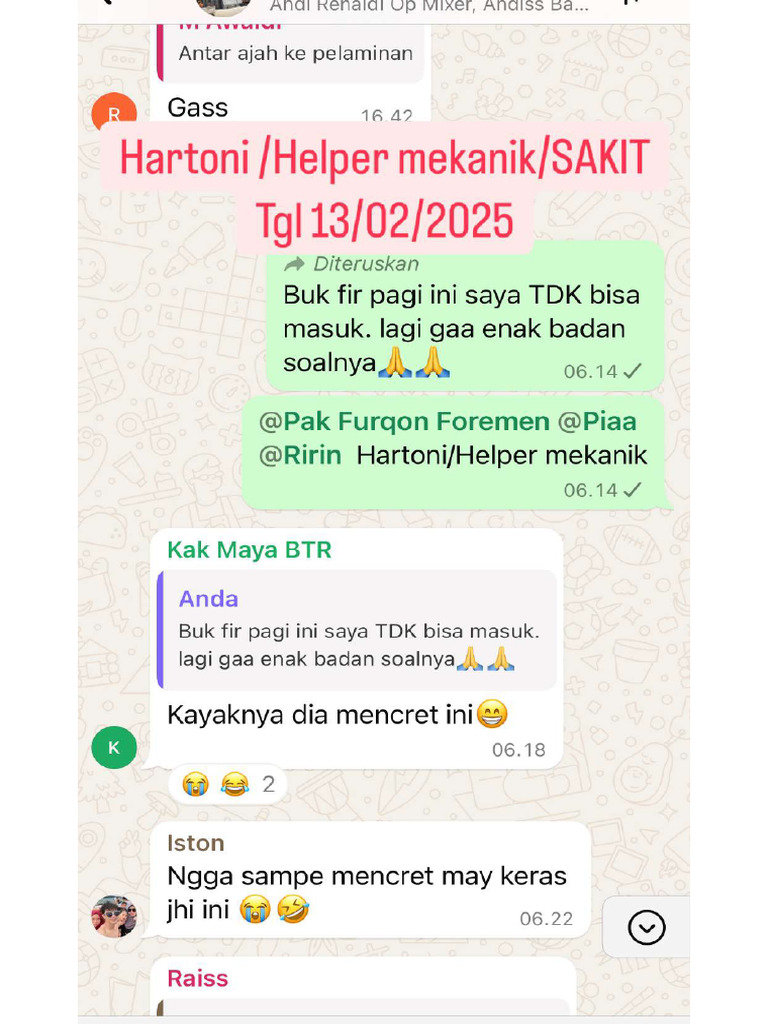 Laporan BTR TGL 13:02:2025 | PDF