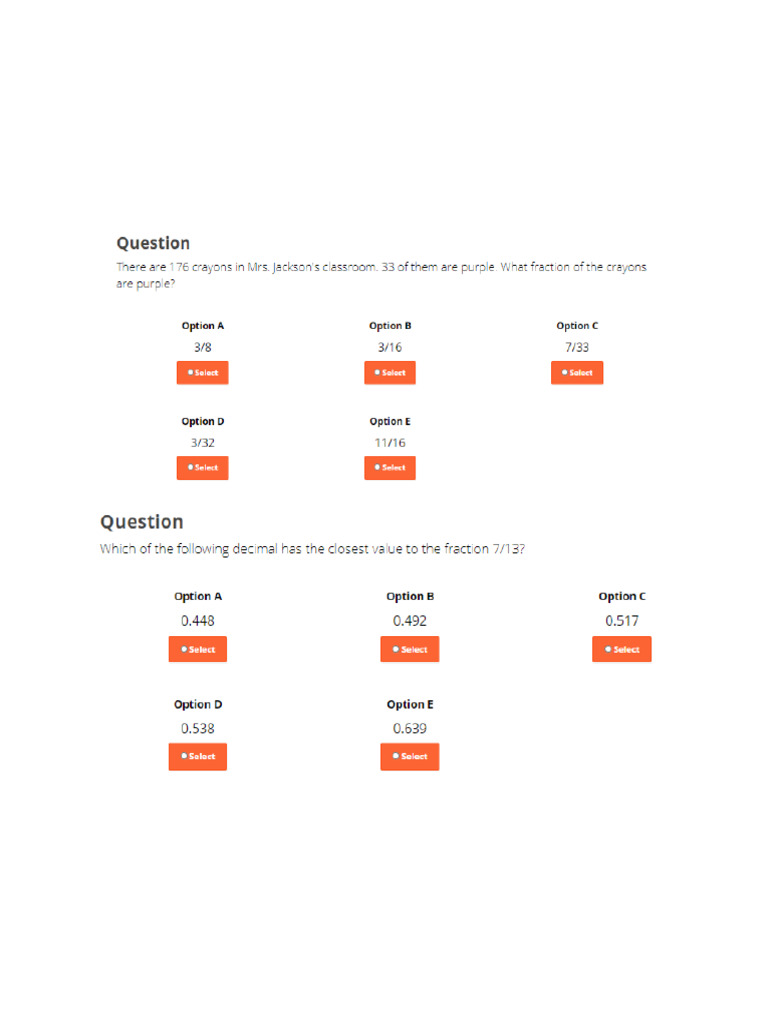 Actions, Percentage Decimals | PDF