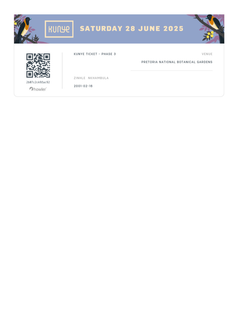 Ticket - Kunye - Pretoria IV - Rdrm50w59rs688ns-6 | PDF