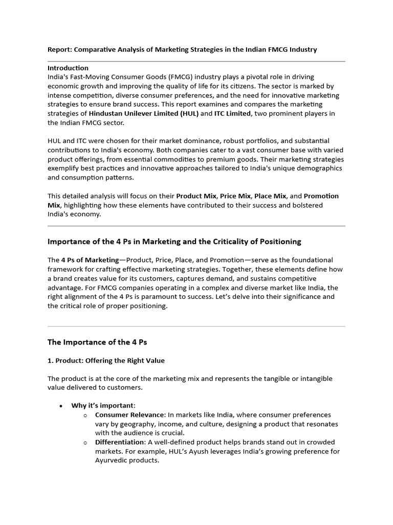 HUL vs ITC: Marketing Strategy Comparison | PDF | Brand | Pricing