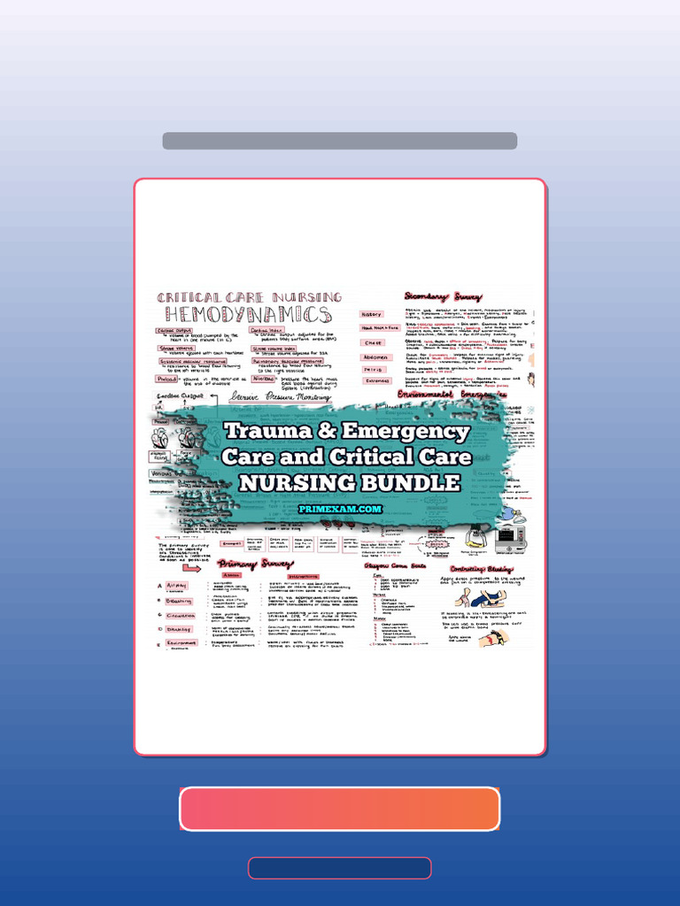 Trauma Emergency Care and Critical Care Nursing Basics NURSING BUNDLE ...