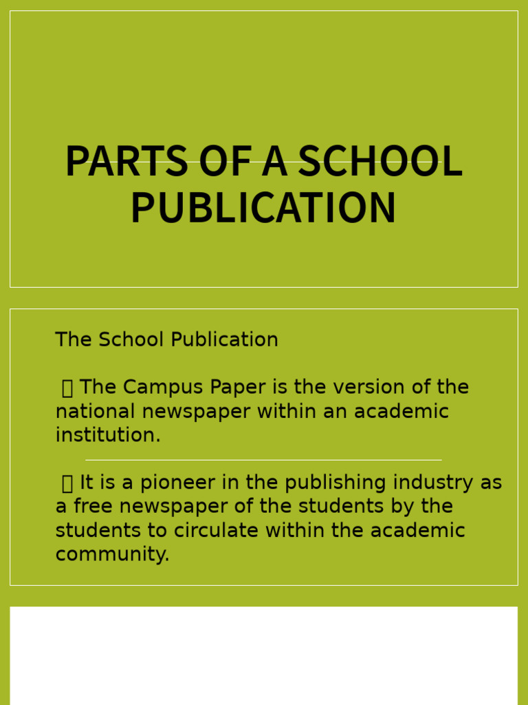 School Publication Layout Essentials | PDF | Newspapers | Publishing