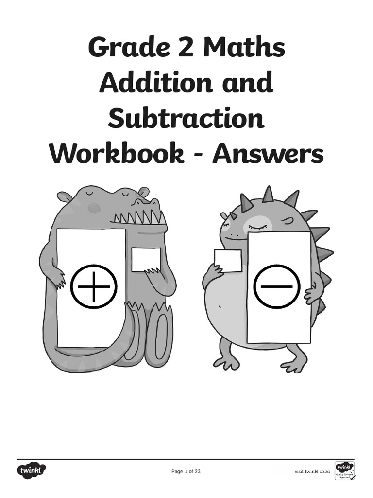 Za M 302 Grade 2 Maths Addition and Subtraction Workbook ANSWERS | PDF ...