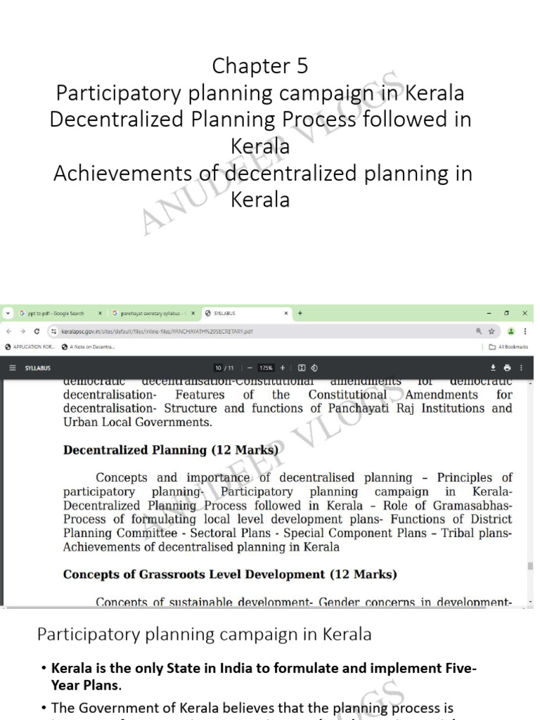 Participatory Planning Campaign in Kerala | PDF | Government ...