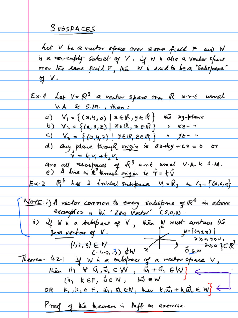 2 Subspaces | PDF