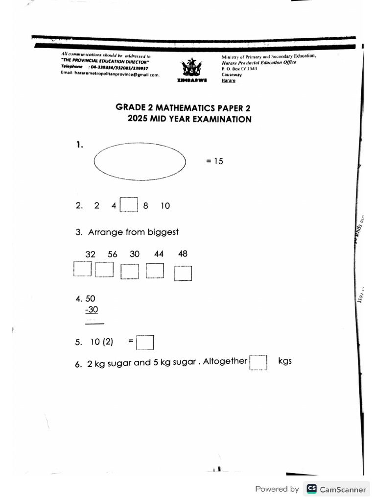 Maths Grade 2 Paper 2 | PDF