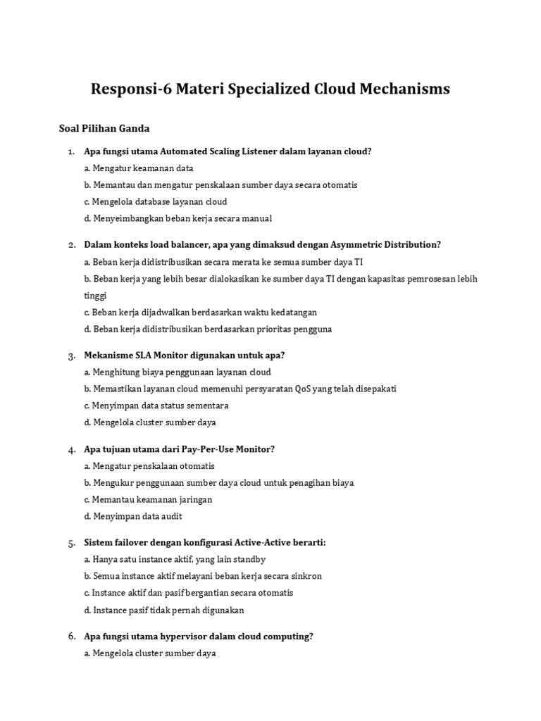 Responsi-6 Specialized Cloud Mechanism | PDF