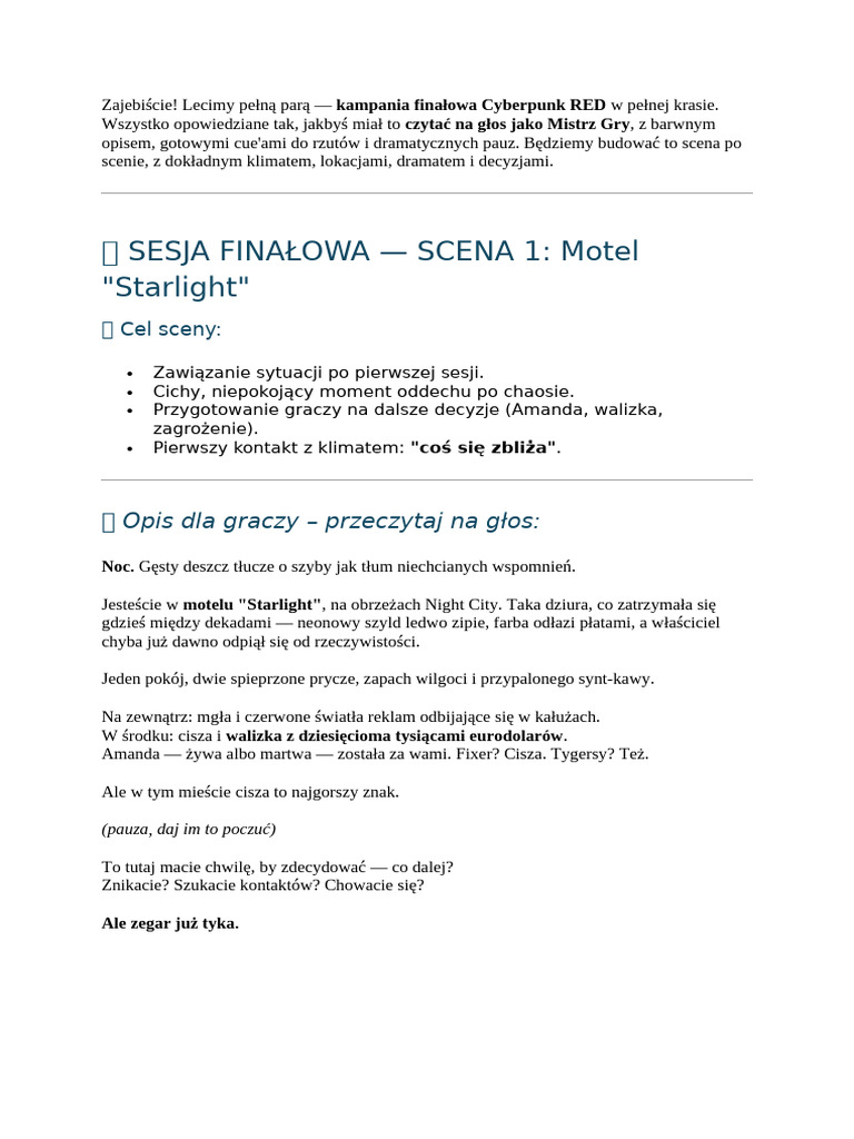 Scenariusz Chorwacja Cyberpunk | PDF