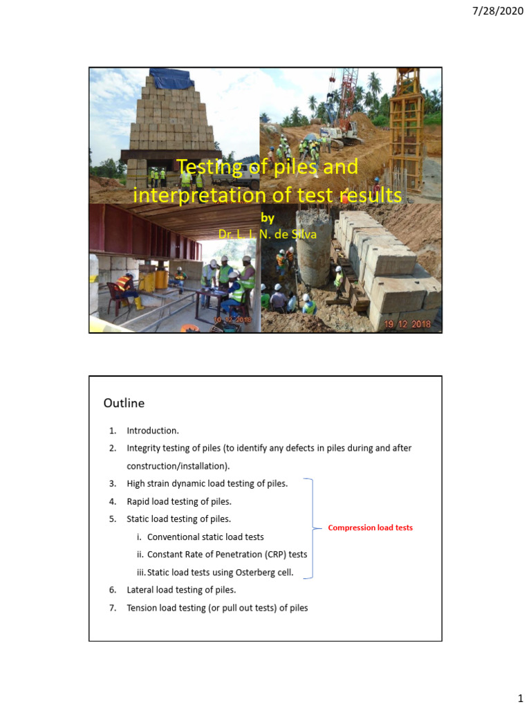 Testing of Piles (2 Slides Per Page) | PDF | Ultrasound ...