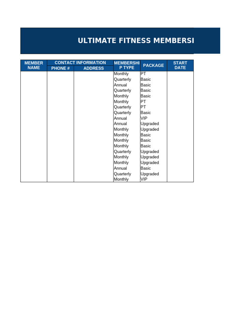 Gym Membership Tracker | PDF