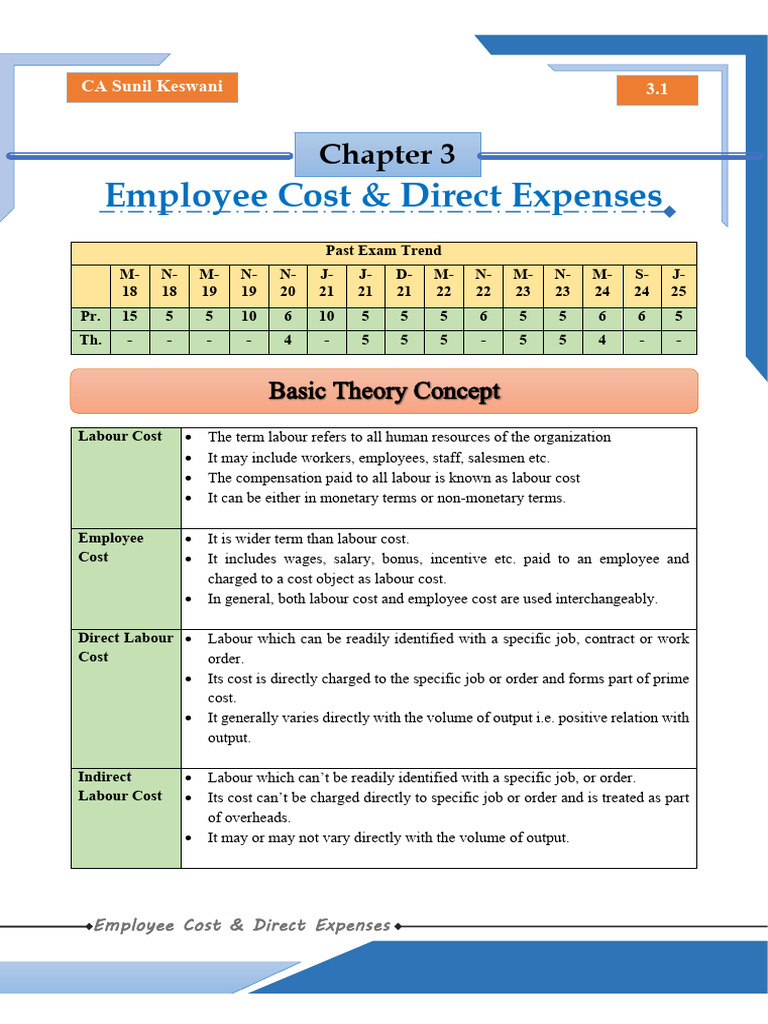 Employee Cost and Direct Expenses Overview | PDF | Employment | Labour ...