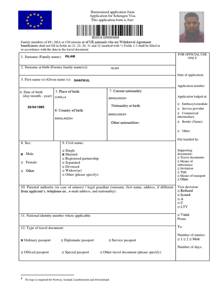 Schengen Visa Application Form Guide | PDF | Travel Visa | European ...