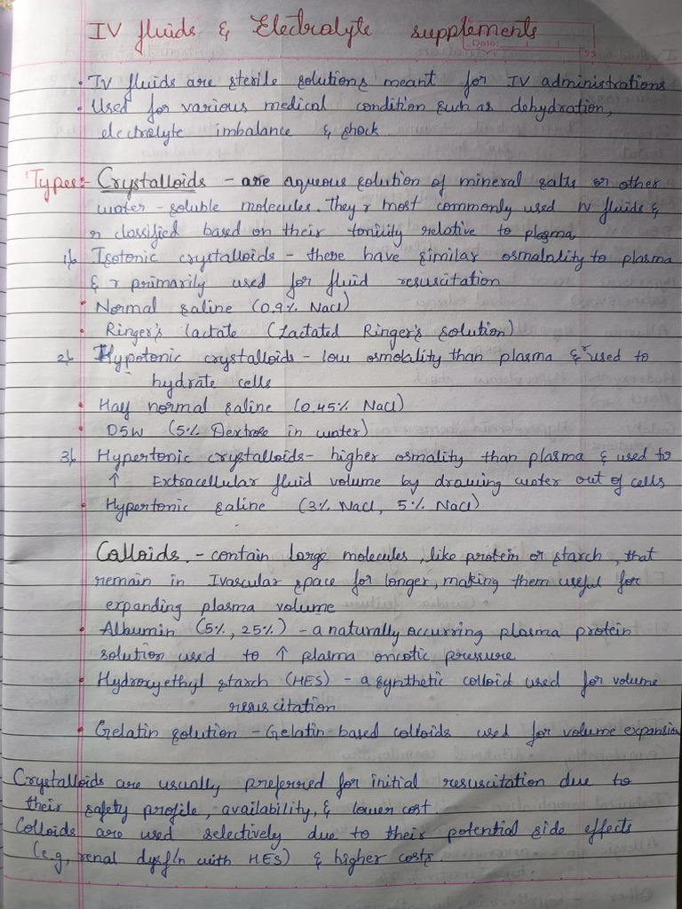 IV Fluids & Electrolyte Supplements.P | PDF | Saline (Medicine ...