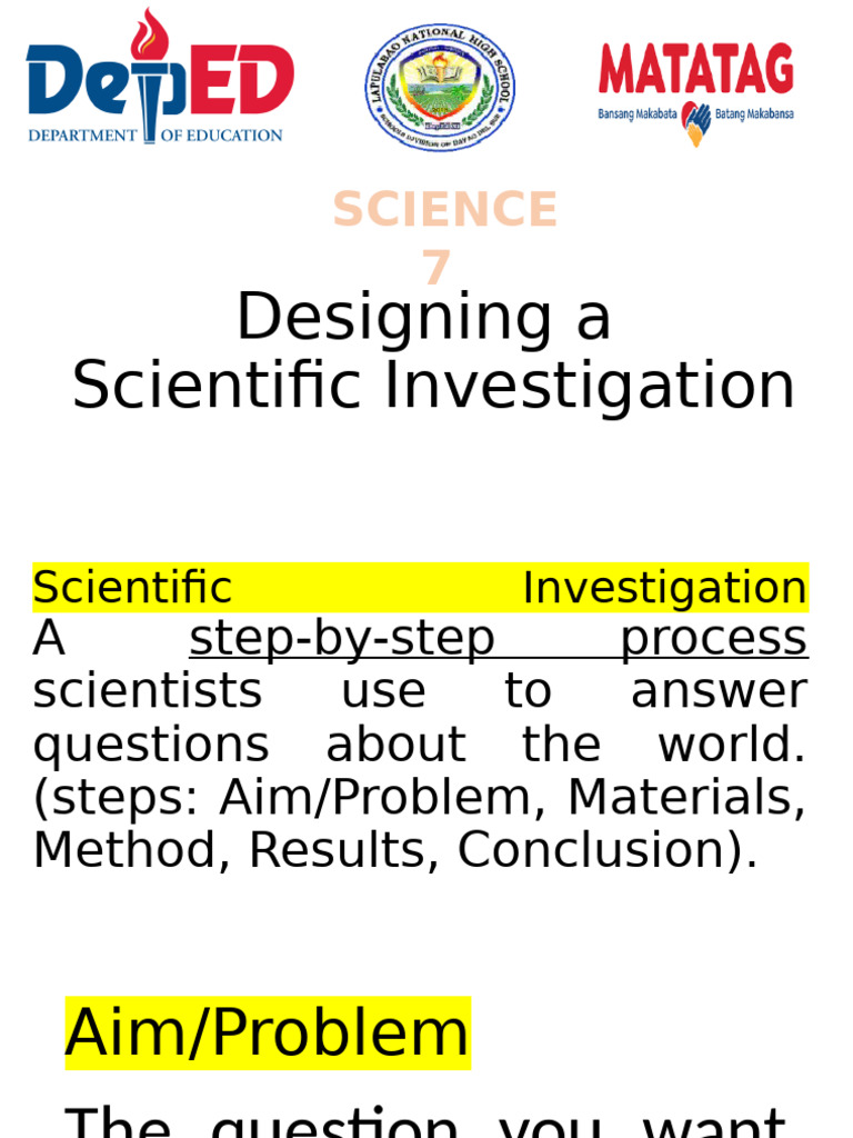 Designing A Scientific Investigation | PDF
