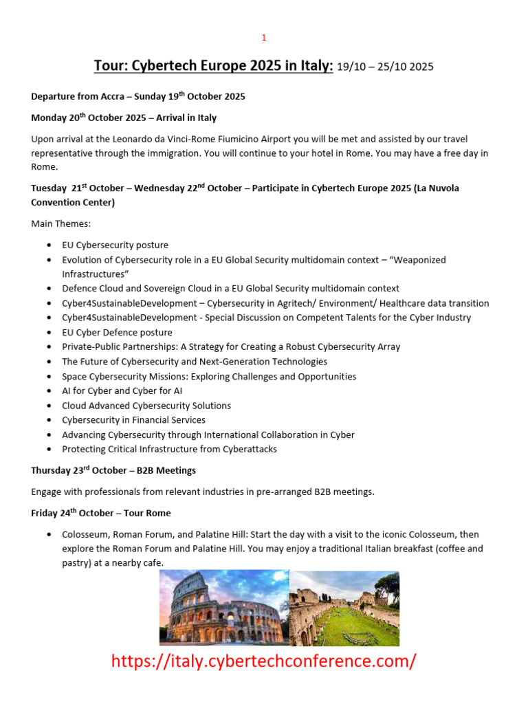 Cybertech Europe Itinerary 2025 | PDF | Computer Security | Security