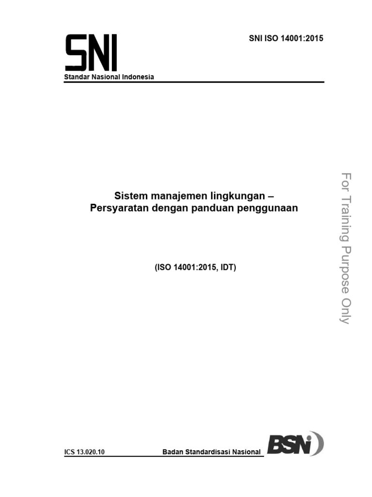 Sni Iso 14001-2015 | PDF