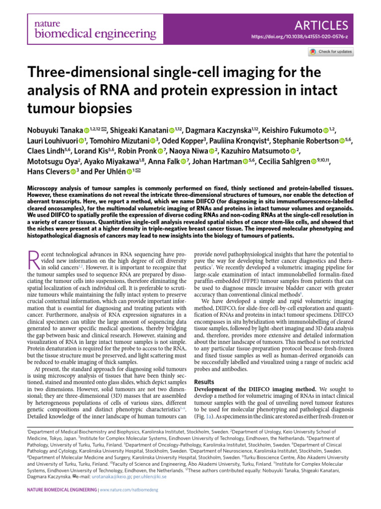 N. Tanaka - 3D Single Cell Imaging For The Analysis of RNA and Protein ...