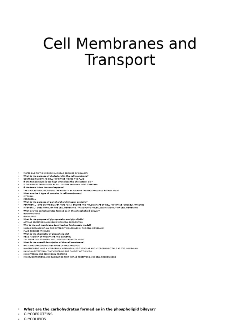 Cell Membrane Structure and Functions | PDF | Cell Membrane | Phospholipid