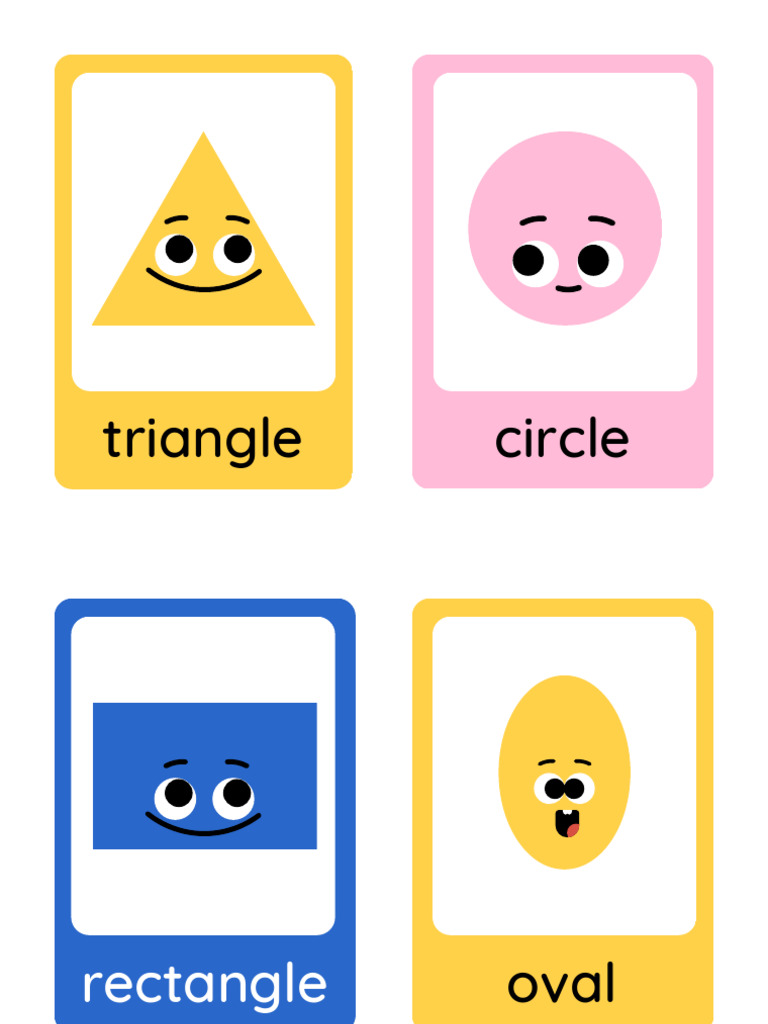 Colorful and Illustrative Geometric Figures Flashcards | PDF