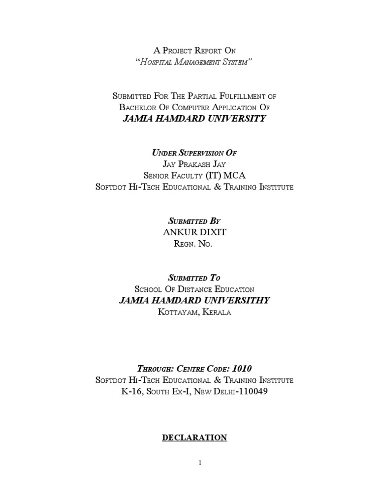 Hospital Management Sample System | PDF | Software Development ...