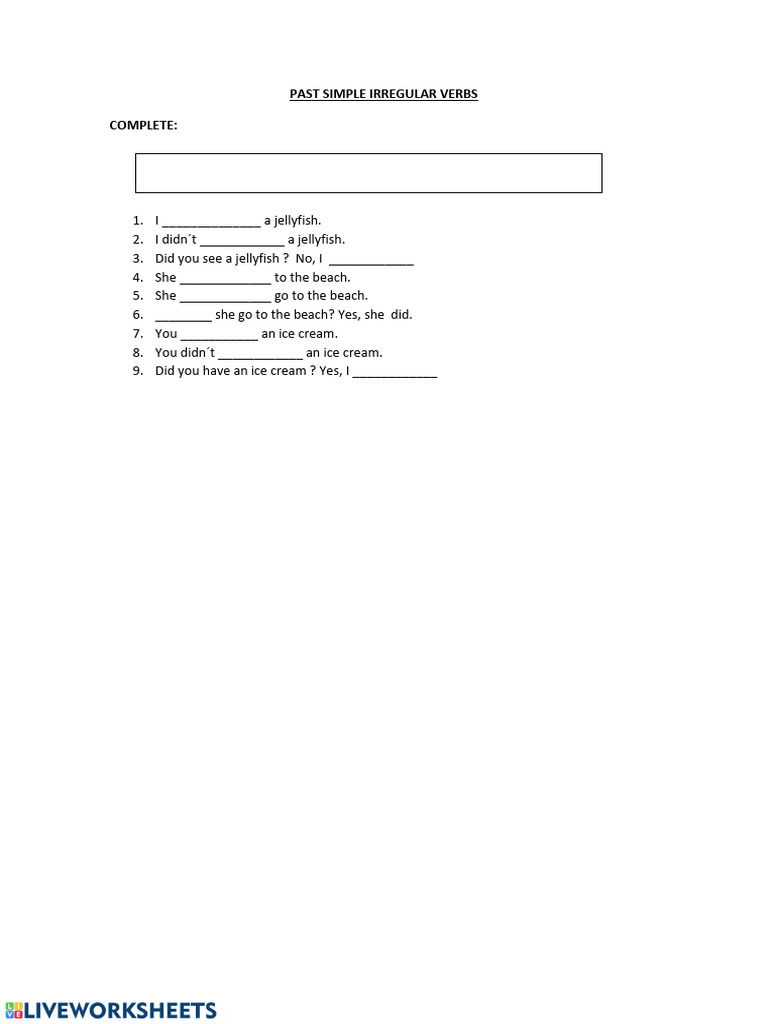 1 Ejercicio de Past Simple | PDF