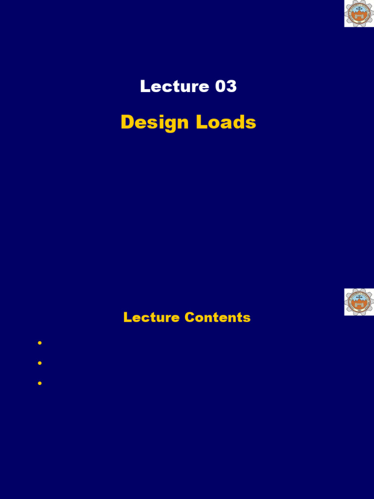 Lecture 03 - Design Loads | PDF | Structural Load | Fluid Dynamics
