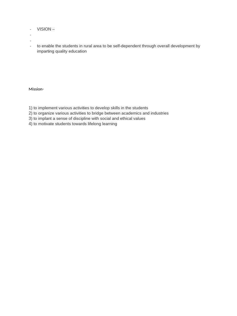 Vission, Mission | PDF