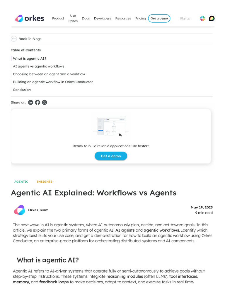 Agentic AI Explained - Workflows Vs Agents | PDF