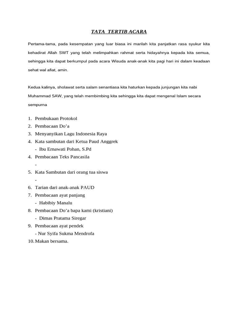 Tata Tertib Acara | PDF